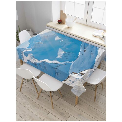 Скатерть прямоугольная JoyArty на кухонный стол "Снежные горные склоны" из оксфорда, 120x145 см