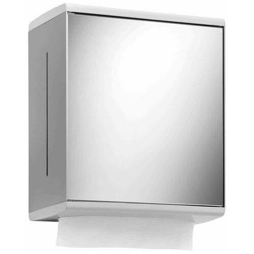 Диспенсер бумажных полотенец Keuco Moll 12785010200, зеркальная дверь, петли справа, алюминий серебристый анодированный, белый