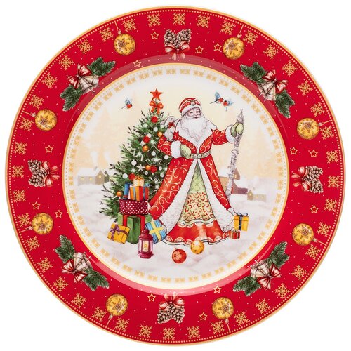 Lefard Тарелка закусочная Дед мороз, 21 см красный 21 см 1