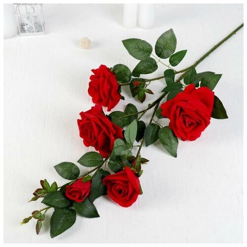 Цветы искусственные "Куст красных роз" 12х100 см