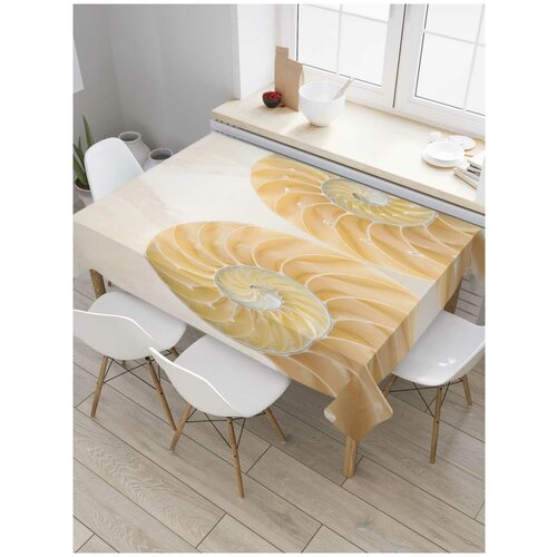 Скатерть прямоугольная JoyArty на кухонный стол "Спиральная ракушка" из оксфорда, 120x145 см
