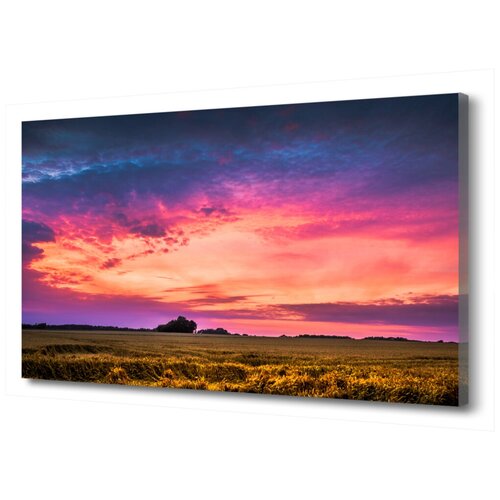 Картина на холсте "Летний закат" PRC-938 (45x30см). Натуральный холст