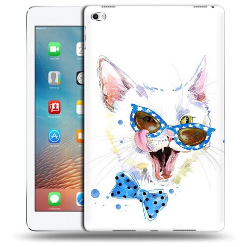 Чехол задняя-панель-накладка-бампер MyPads белый кот для iPad Pro 9.7 (2016) A1673/A1674/A1675 противоударный