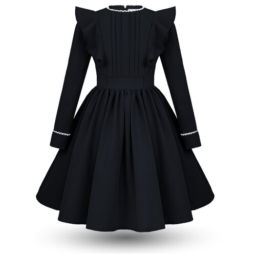 Школьное платье Alisia Fiori, размер 134-140, черный, белый
