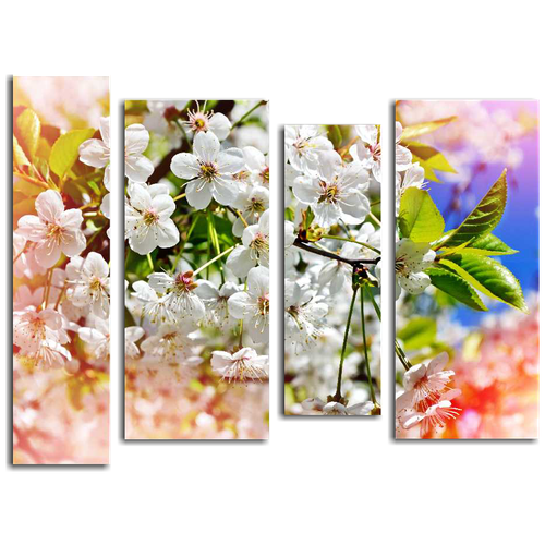 Модульная картина Яблоневый цвет, Весна 109х80 см