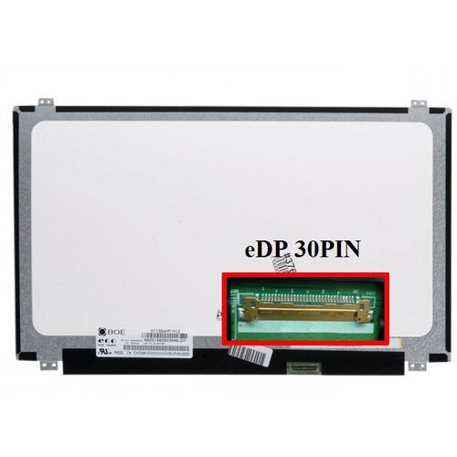 Матрица 15.6", 1366x768, LED, 30 pins EDP, SLIM, уши вверх/вниз, Матовая, P/N: NT156WHM-N12, N156BGE