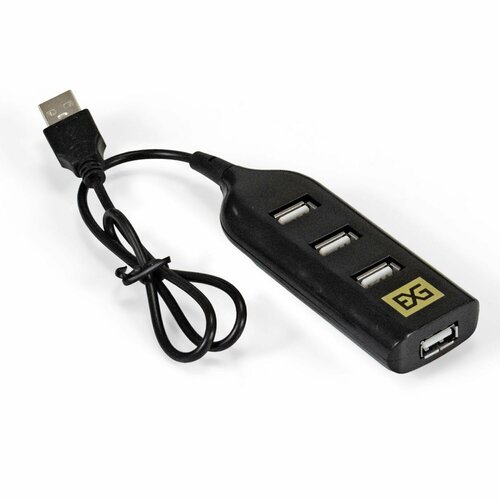USB-Хаб (концентратор) 4-в-1 ExeGate DUB-42 (кабель-адаптер USB2.0 --> 4xUSB2.0, Plug&Play, черный) EX293976RUS