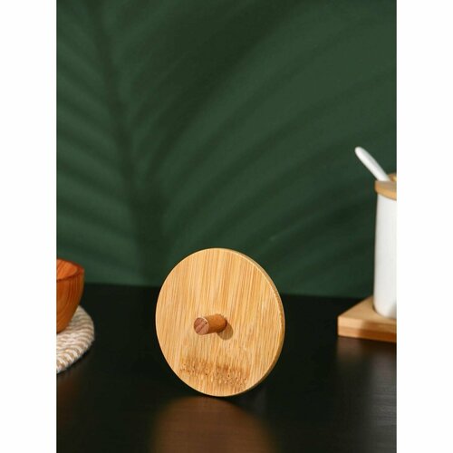 Крышка для чайника с ручкой BellaTenero ЭКО, диаметр 8,1 см 7 см, бамбук