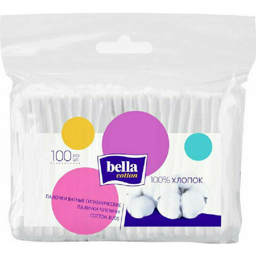 Ватные палочки Bella мягкая упаковка, 100шт, 3 упаковки