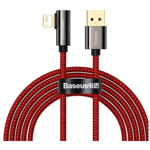 Кабель для передачи данных / быстрой зарядки /Угловой/Baseus Legend Series Elbow Fast Charging Data Cable USB to iP 2.4A 2m Red CACS000109