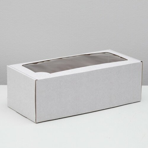 Коробка самосборная, с окном, белая, 16 х 35 х 12 см, 5 штук