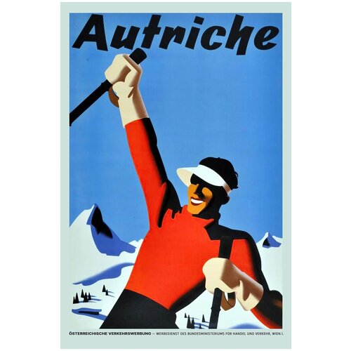 Постер / Плакат / Картина Винтажная реклама курортов Австрии 40х50 см в раме