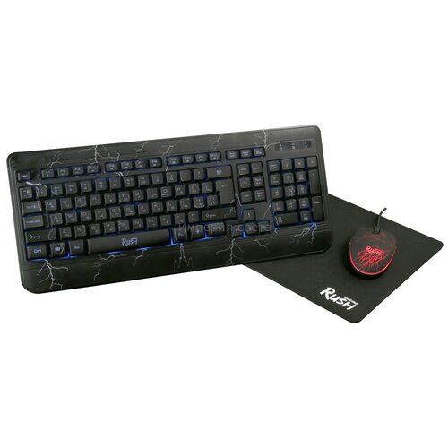 Игровой набор 3-в-1: клавиатура+мышь+коврик Smartbuy RUSH Citadel (SBC-355553G-K), черный