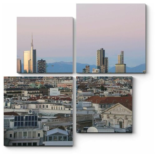 Модульная картина Панорама Милана с крыши Миланского собора60x60