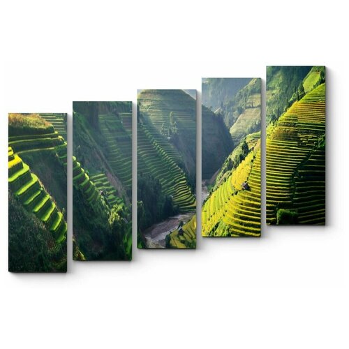 Модульная картина Вьетнамские рисовые поля в горах 200x140