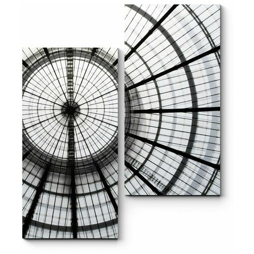 Модульная картина Круглый стеклянный потолок 60x75