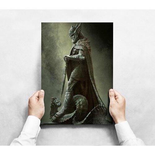 Плакат "The Elder Scrolls V: Skyrim" / Интерьерный постер формата А4 (21х30 см) c черной рамкой