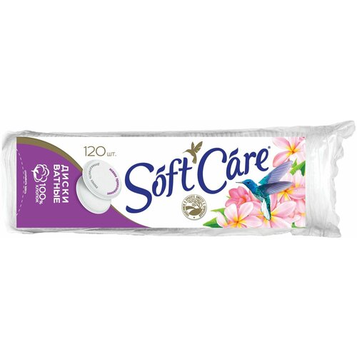 Фабрика Ромакс Ватные диски косметические для очищения кожи Soft Care, 120 шт