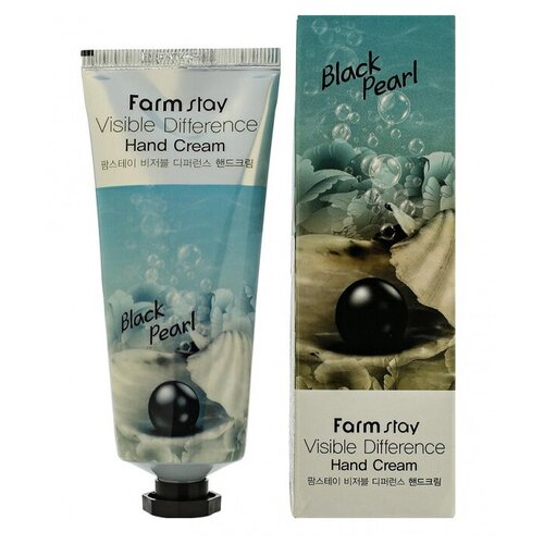 FarmStay Visible Difference Hand Cream Black Pearl / Увлажняющий крем для рук с экстрактом чёрного жемчуга, 100 г.