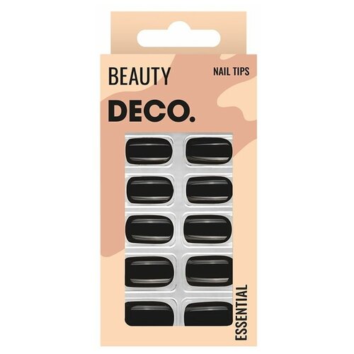 Набор накладных ногтей `DECO.` ESSENTIAL black side (24 шт+ клеевые стикеры 24 шт)