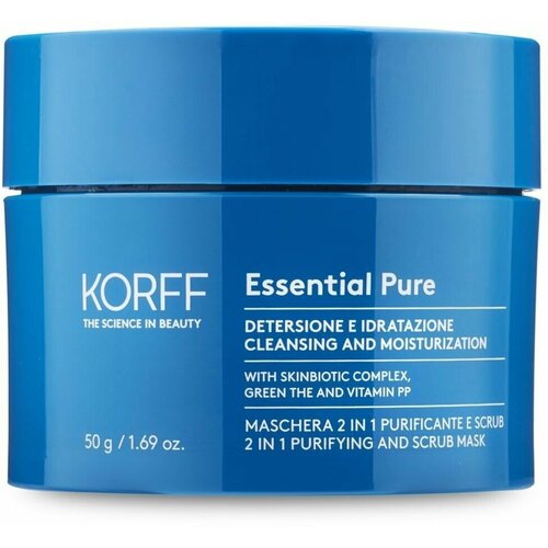 KORFF Очищающая и увлажняющая маска-скраб для лица Essential Pure 2 In 1 Purifying And Scrub Mask