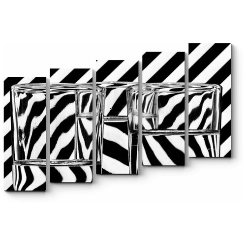 Модульная картина Черно-белая абстракция 190x133
