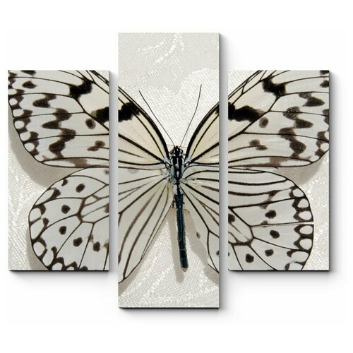 Модульная картина Черно-белая бабочка 90x81