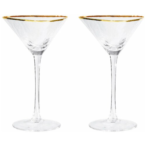 Бокал для мартини Kuchenland, 150 мл, 2 шт, стекло, золотистый кант, Triangle Gold