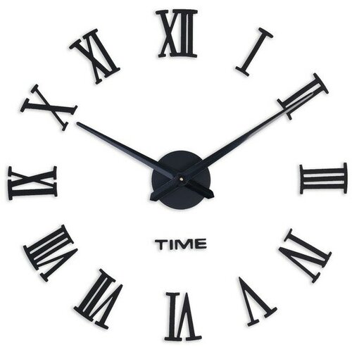 Часы-наклейка, серия: DIY, "Лорье", плавный ход, d-120 см, 1 АА, черные