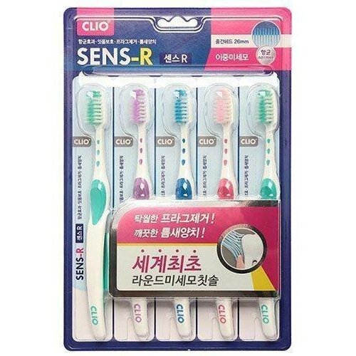 Набор зубных щеток 5 шт + 5 шт [Clio] Sense Antibacterial Toothbrush