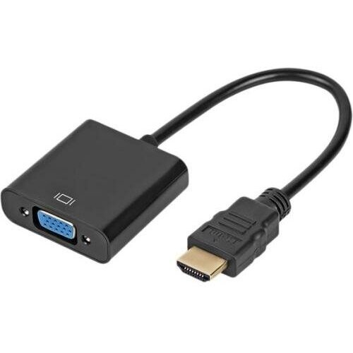 Видео адаптер HDMI на VGA 19M/15F AT1013 кабель 10 см, чёрный