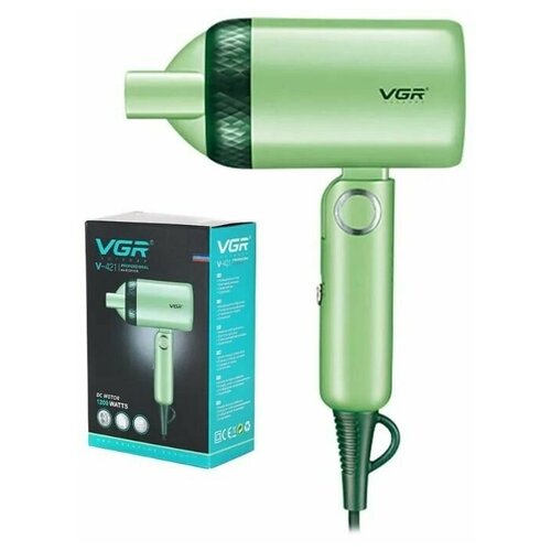 Фен для волос профессиональный c ионизацией зеленый/ VGR V-421