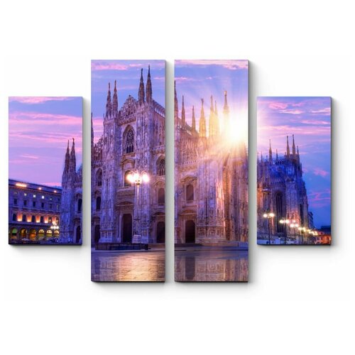Модульная картина Миланский собор в лучах закатного солнца 170x128