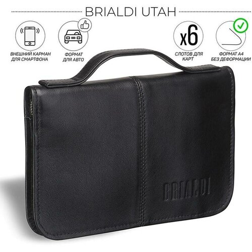Сумка клатч BRIALDI, фактура гладкая, черный