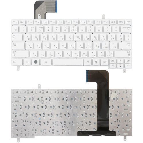 Клавиатура для ноутбука Samsung N210 N220 белая без рамки, плоский Enter