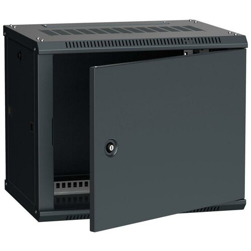 Шкаф 19 дюйм LINEA W 6U 600х450мм настен. метал. дверь RAL9005 | код LWR5-06U64-MF | ITK (1 шт.)