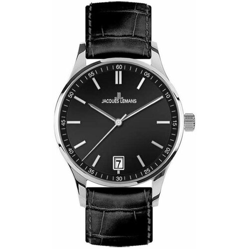 Наручные часы JACQUES LEMANS Classic, черный, серебряный