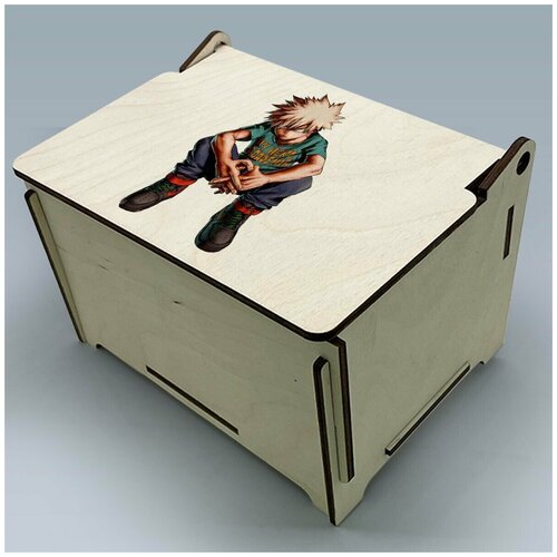 Подарочная коробка шкатулка с крышкой на петлях УФ рисунок размер 16,5x12,5 см аниме моя геройская академия - 274