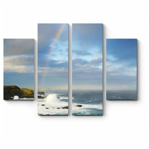 Модульная картина Морской пейзаж с радугой 160x120