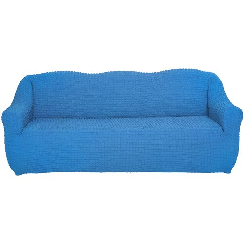 Чехол на трехместный диван без оборки, цвет Голубой