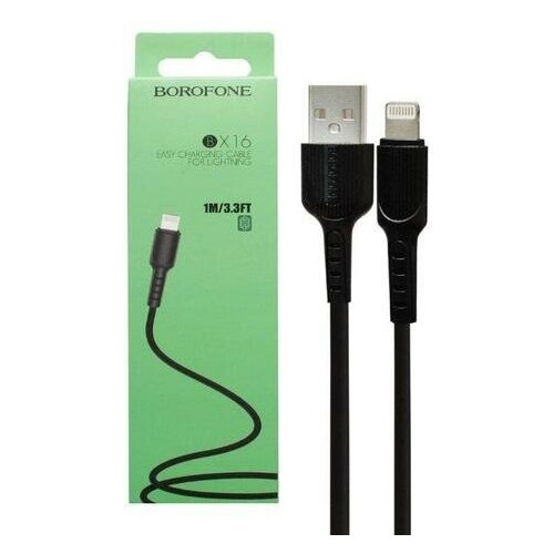 Кабель USB Lightning BX16 1M Borofone черный