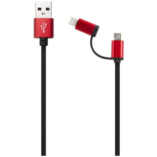 Кабель red line LX01 2 in 1, USB - microUSB+8-pin, УТ000017254