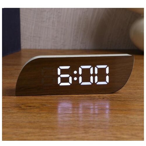 Часы-будильник электронные, календарь, термометр, 15 х 5 см, от USB (1 шт.)