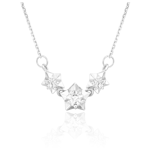 Колье PLATINA, белое золото, 585 проба, Swarovski Zirconia, длина 40 см.