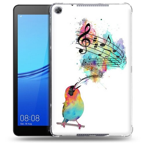 Чехол задняя-панель-накладка-бампер MyPads певчая птичка для HUAWEI MediaPad M5 Lite 8 64Gb/LTE/WiFi противоударный