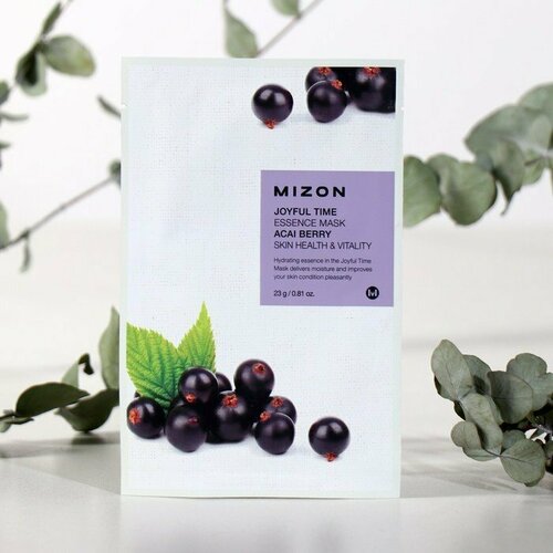 Тканевая маска для лица с экстрактом ягод асаи MIZON Joyful Time Essence Mask Acai Berry, 23 г (комплект из 16 шт)