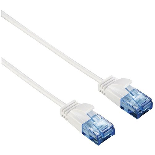 Патч-корд Hama Slim-Flexible UTP 4 пары cat6 1.5 м, белый, RJ-45 (m)-RJ-45 (m)