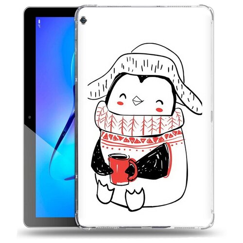 Чехол задняя-панель-накладка-бампер MyPads Милый пингвин для Huawei MediaPad M3 Lite 10 Wi-Fi/ LTE (BAH-AL00/W09) противоударный