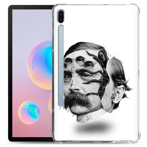 Чехол задняя-панель-накладка-бампер MyPads страшное лицо мужчины для Samsung Galaxy Tab S6 10.5 SM-T860/T865 противоударный