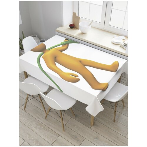 Скатерть прямоугольная JoyArty на кухонный стол "Электро человечек" из оксфорда, 120x145 см